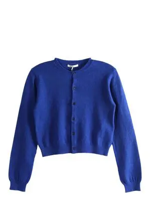 Auralee Cashmere Blend Long-sleeved Knit Cardigan - Blue