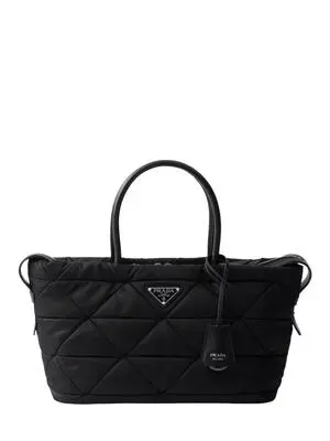 Prada Re-nylon Padded Medium Tote Bag - Black