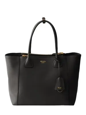 Prada Large Leather Tote Bag - Black