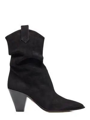 AQUAZZURA Suede Cowboy Boots - Black