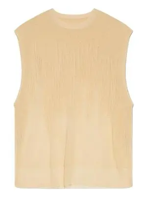 Issey Miyake Sleeveless Textured Top - Beige