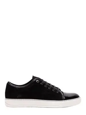 LANVIN Round Toe Lace-up Sneakers - Black