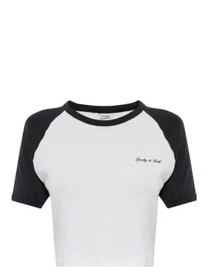 SPORTY  RICH Sporty & Rich Cropped T-shirt - White Black