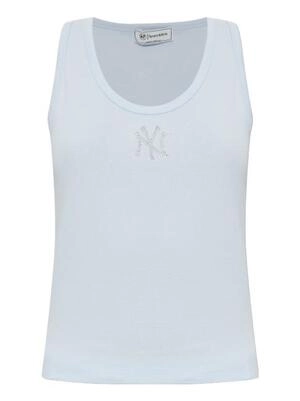 SPORTY  RICH Sporty & Rich Sleeveless Vest With Ny Logo - Light Blue