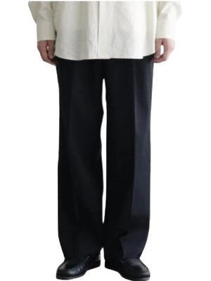 Auralee Two-tack Pleated Trousers - Black