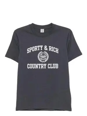 SPORTY  RICH Sporty & Rich Short Sleeve Crewneck T-shirt - Black