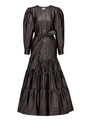 Saint Laurent Saharienne Prairie Dress - Black