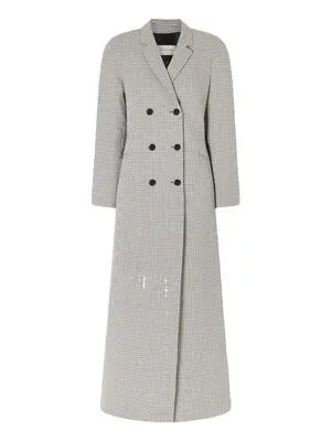 Dries Van Noten Ronna Checked Long Coat - Gray