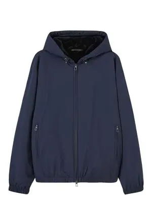 Loro Piana Hooded Zip-up Pilot Jacket - Navy Blue