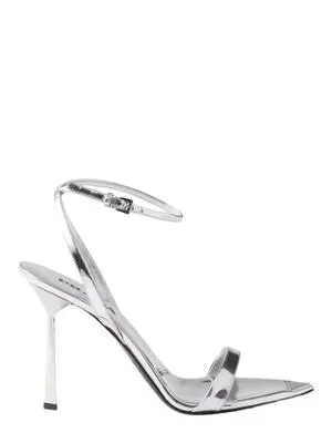 Prada Metallic Leather High-heeled Sandals - Silver