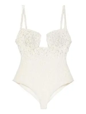 Givenchy Sleeveless Knit Bodysuit With Embroidered Pearls - Ivory