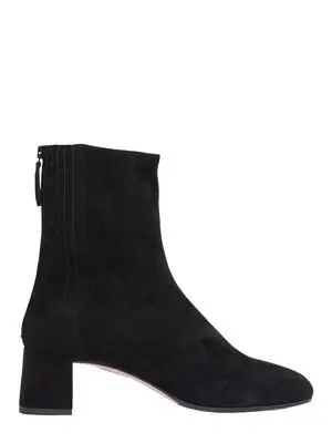 AQUAZZURA Square-toed Block Heel Ankle Boots - Black