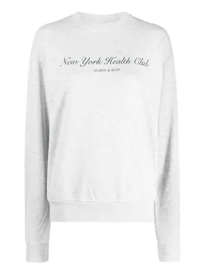 SPORTY  RICH Sporty & Rich Logo Print Sweatshirt - White