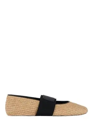 Givenchy Sliced Square Raffia Ballerinas - Nude
