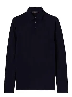 Loro Piana Long-sleeved Polo Shirt - Black
