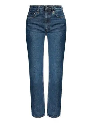 TOTEME Classic Cut Logo Patch Jeans - Blue