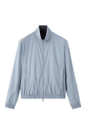 Loro Piana Loro Piana Bomber Jacket With Zip Up And Elasticated Details Blue