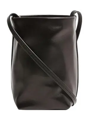 THE ROW Park Leather Bucket Bag - Black