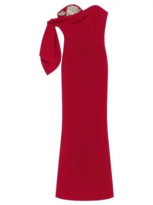 Givenchy Long Evening Bustier Dress With Bow And Sequins - Red