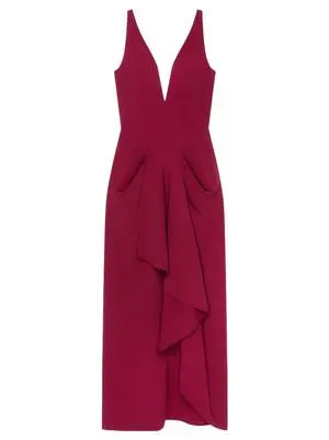 Givenchy Givenchy Long Wrapped Dress In Crepe Cady Red Cherry