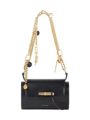 Givenchy Small Pouch Bag In Leather With Lucky Charms Chain - Black