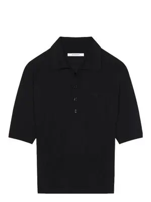 Givenchy Second Skin Effect Knit Cropped Polo - Black