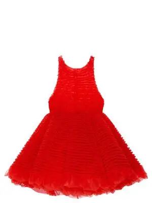 Givenchy Mini Babydoll Dress With Nylon Frills - Red
