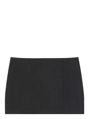 Givenchy Mini Skirt In Wool With Vertical Stripes - Dark Gray