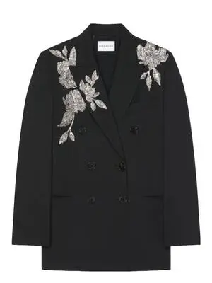 Givenchy Double-breasted Wool Jacket With Sequins - Black
