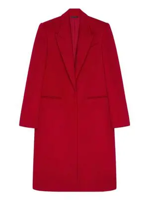 Givenchy Wool Coat With Peak Lapel - Deep Red