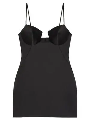 Givenchy Cutaway Mini Dress In Satin - Black