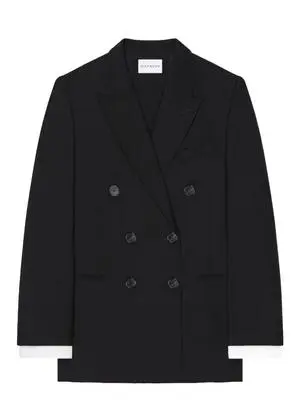 Givenchy Double-breasted Wool And Mohair Slashed Jacket - Black