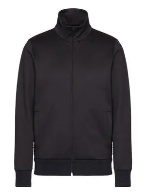 VALENTINO HIGH NECK ACETATE SWEATSHIRT WITH ZIPPER AND BLACK UNTITLED STUDS