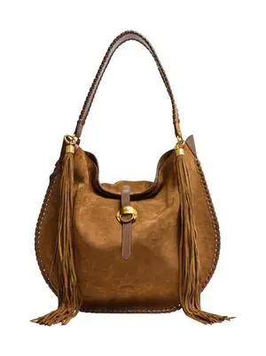 Isabel Marant Étoile Oskan Hobo Folk Shoulder Bag In Suede Brown