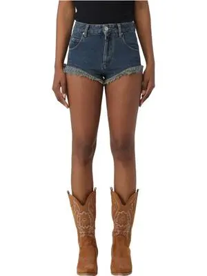 Isabel Marant Étoile Isabel Marant Eneidao High-Waisted Denim Shorts With Frayed Hem Brown