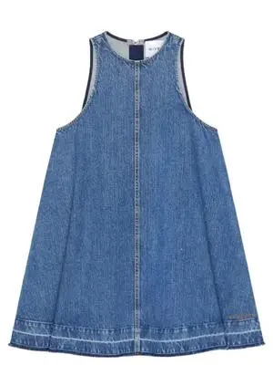 Givenchy Denim Mini Dress With Embroidered Logo - Medium Blue