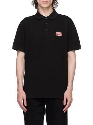 Kenzo Logo Embroidered Short-sleeved Polo Shirt - Black