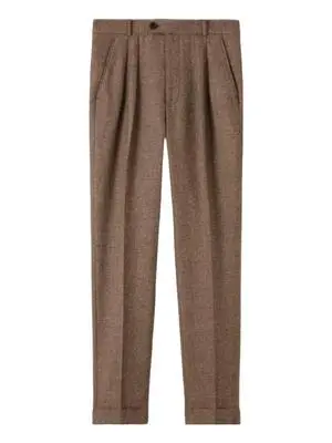 Loro Piana Stafford Tapered Double-pleat Pants - Crowfield Brown