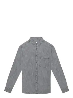 Isabel Marant Étoile Lako Embroidered-logo Denim Shirt - Gray