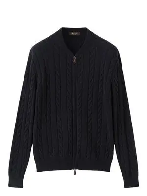 Loro Piana Cedar Bomber Cardigan - Blue Navy