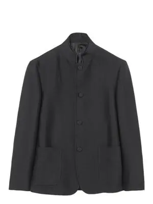 Loro Piana Spagna Jacket With Stand Collar - Black