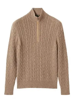 Loro Piana Loro Piana Treccia Jumper With Zip Neck Rustic Brown Mel