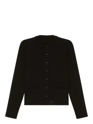 COURREGES Logo-patch Cropped Cardigan - Black