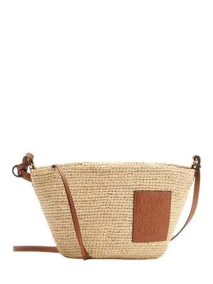 LOEWE Loewe Raffia Shoulder Bag With Debossed Anagram