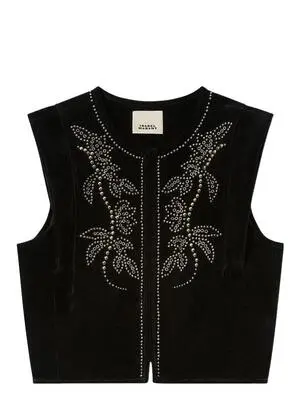 ISABEL MARANT ÉTOILE Isabel Marant Poppy Studded Velvet Vest