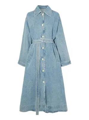 AGOLDE Maria Mcmanus Long-sleeved Trench Coat - Blue