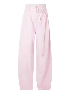 AGOLDE Agolde Maria McManus High-Waisted Belted Wide-Leg Jeans Pink