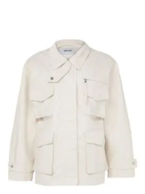 AGOLDE Agolde Long Sleeve Casual Jacket With Concealed Zipper And Flap Pockets White