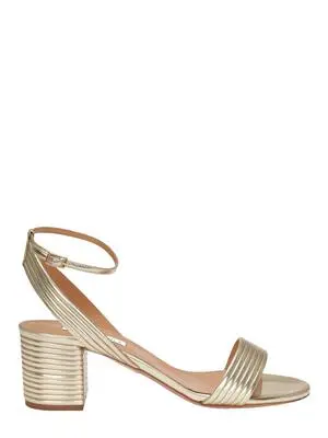 AQUAZZURA Aquazzura Sundance 50 Metallic Block Heel Sandals