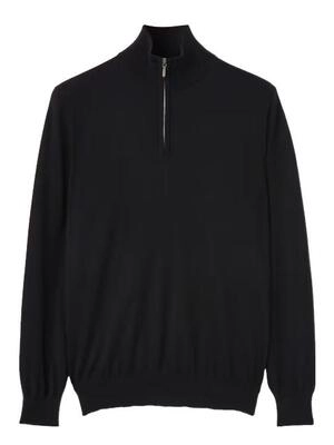 Loro Piana Loro Piana "Freshly Cut Wool" Quarter Zip Sweater Black